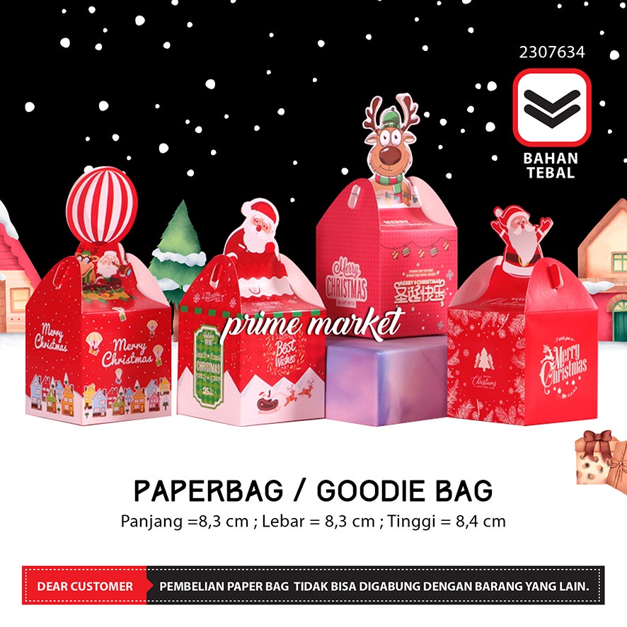 Jual Paper Bag Natal Tebal Goodie Bag Natal Kotak Kado Natal Kotak ...