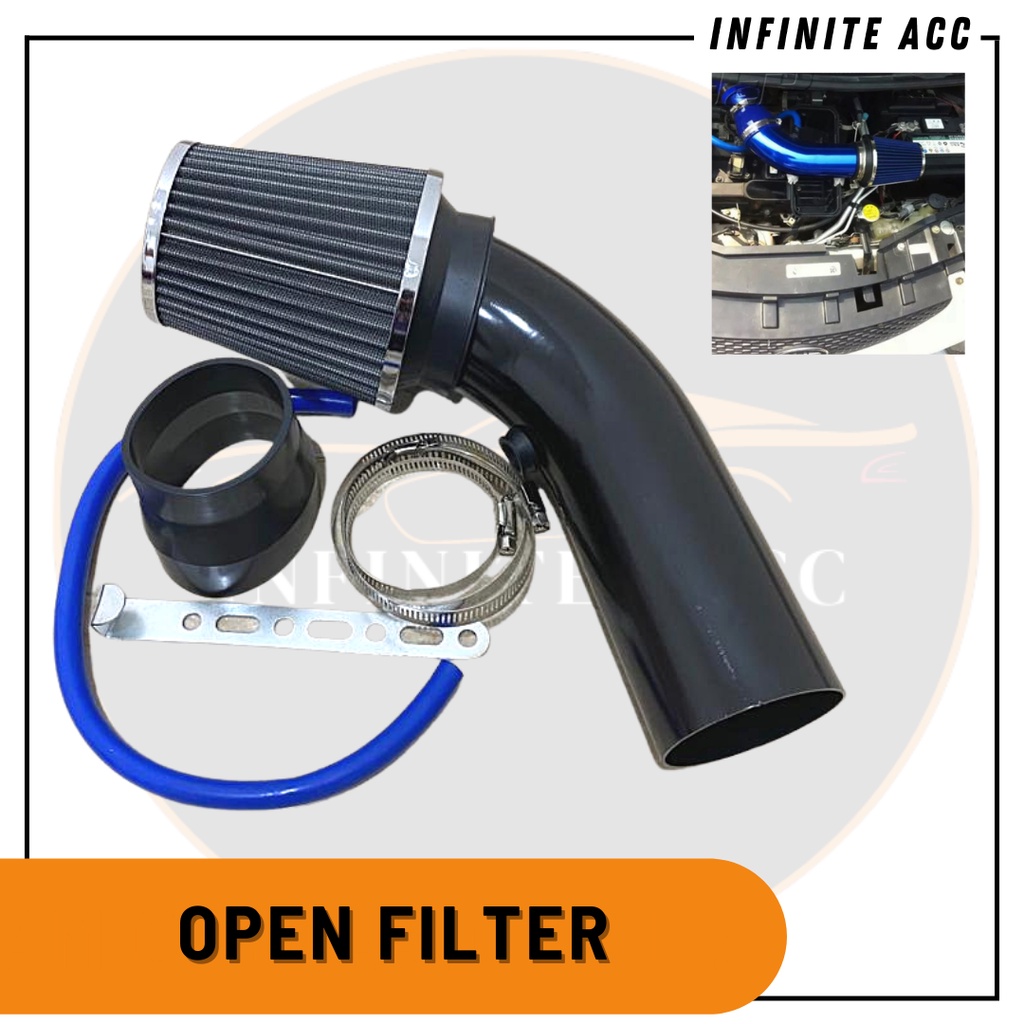 Jual PAKET Open filter udara mobil universal Pipa Intake Pendek ...