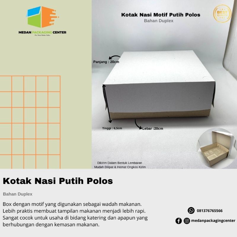 Jual Box Kotak Nasi Polos ukuran 20x20 + mika sekat 5 | Shopee Indonesia