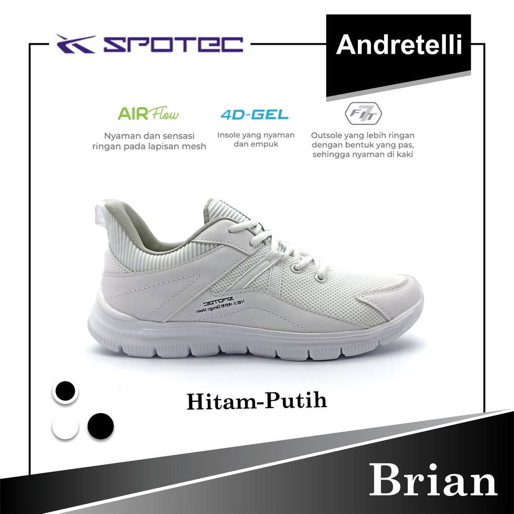 Jual SPOTEC BRIAN Sepatu Sekolah PUTIH/PUTIH | Shopee Indonesia