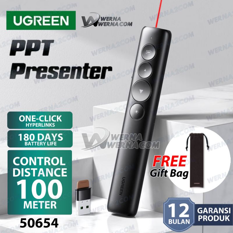 Jual UGREEN Wireless Presenter Remote Control Laser Pointer Presentasi ...