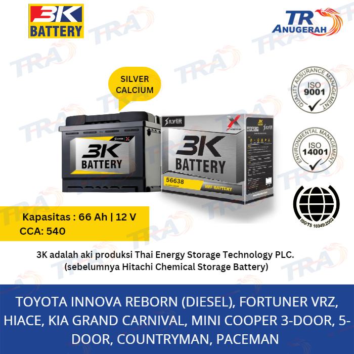 Jual Aki 3K BATTERY Hitachi DIN 66 56638 LN3 Innova Diesel, Fortuner ...