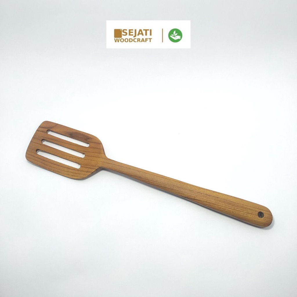Jual Sutil Spatula Kayu Jati Anti Panas Lubang Premium 35 Cm | Shopee ...