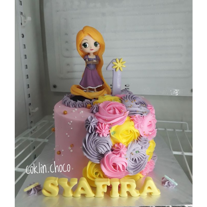 Jual kue ultah rapunzel figure/ cake princess Rapunzel/ Birthday ...
