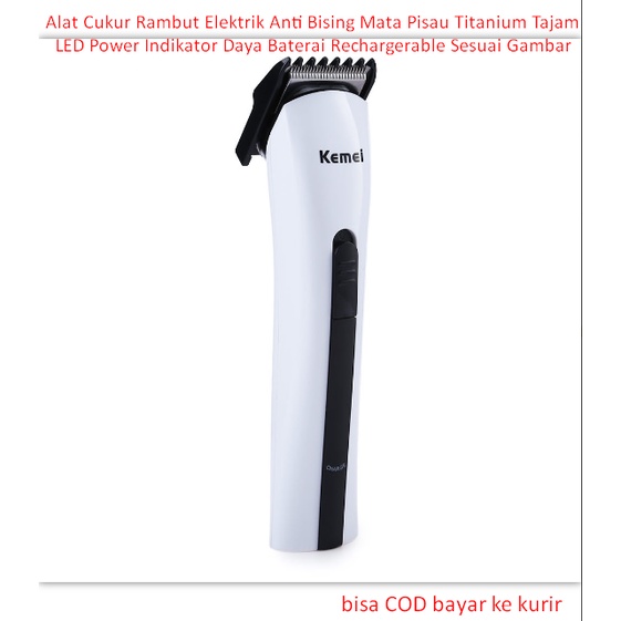 Jual Alat Cukur Rambut Elektrik Anti Bising Mata Pisau Titanium Tajam dengan LED Power Indikator ...