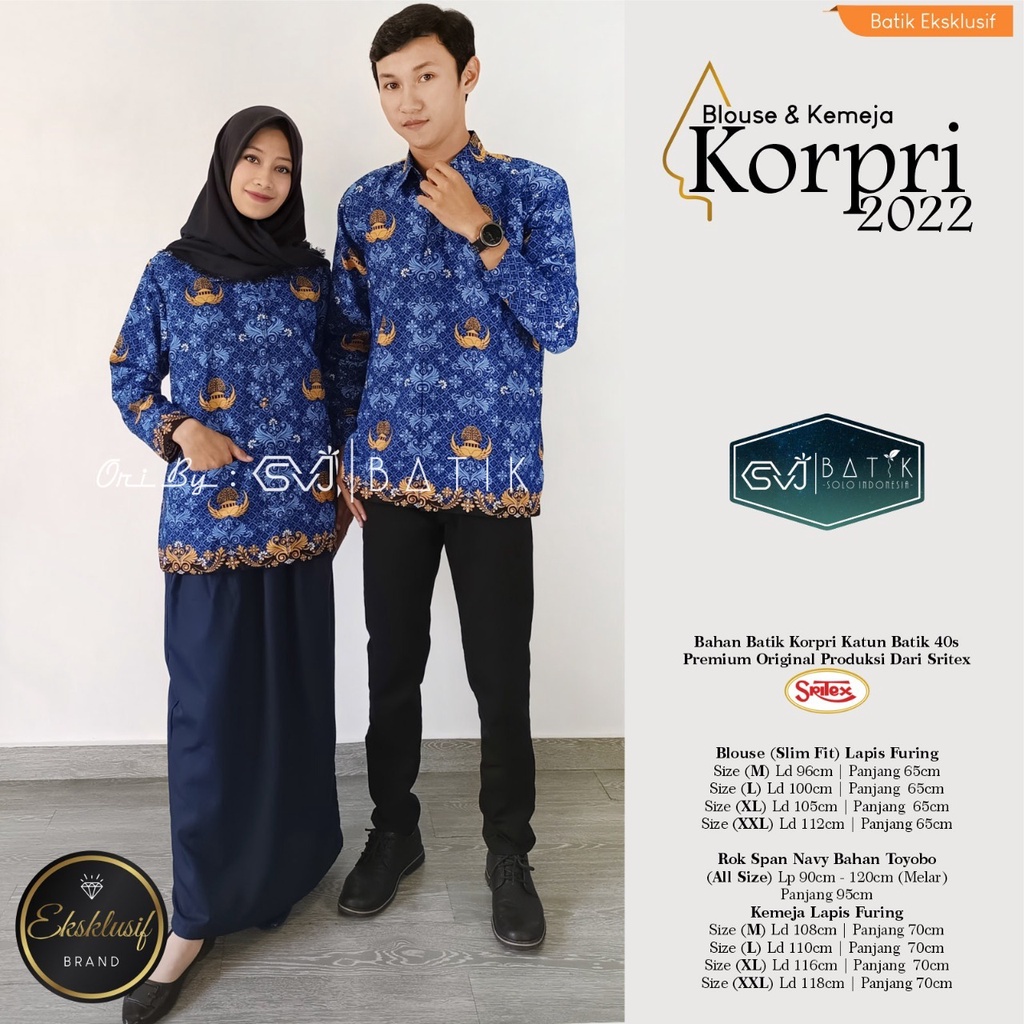 Jual Seragam Batik KORPRI wanita termurah / seragam korpri wanita / batik korpri wanita lengan ...