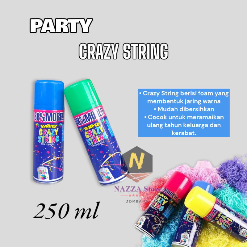 Jual Party Crazy String Spray Semprotan jaring 250 ml (KHUSUS PULAU ...