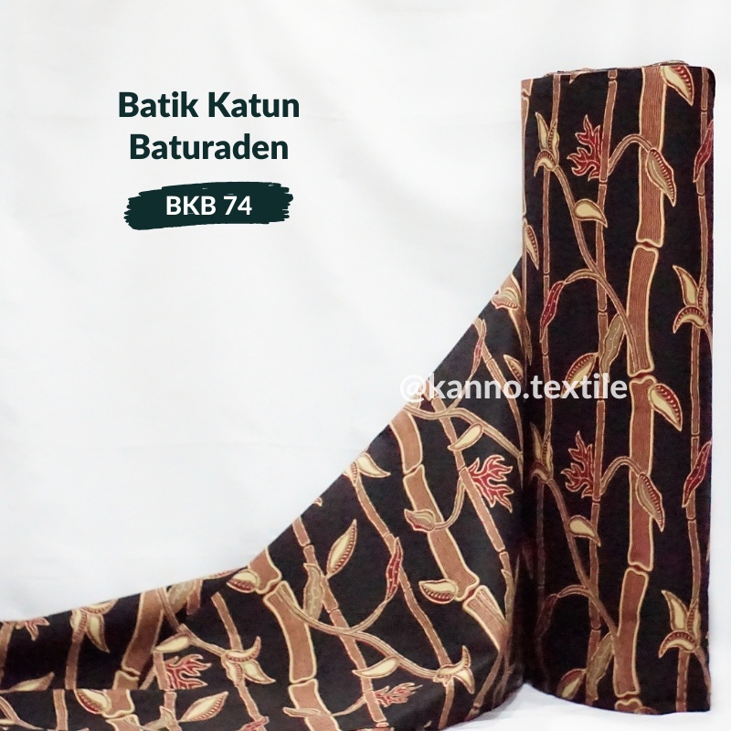 Jual Kain Batik Katun Halus Primisima Batu Raden BKB74 Motif Bambu Warna Hitam Marun Cream ...
