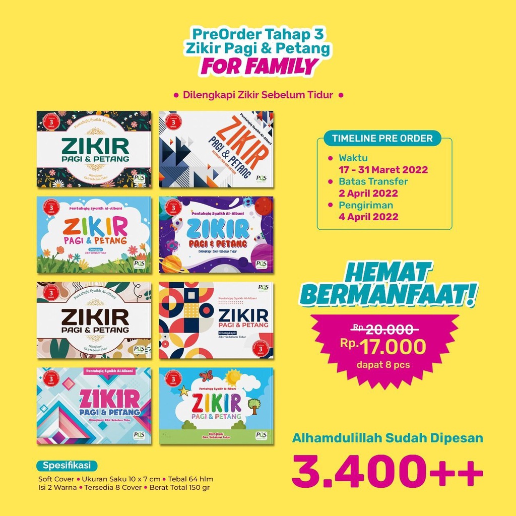 Jual Buku Dzikir Pagi Petang Buku Saku Dzikir Pagi Petang Soft Cover ...