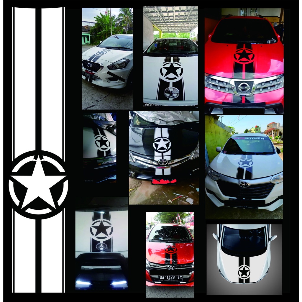 Jual stiker cutting keren untuk semua kap mobil model bintang | Shopee ...