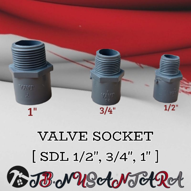 Jual Valve Socket PVC Jaya TS 3/4" Inch - Fitting Pipa SDL Sok Drat ...