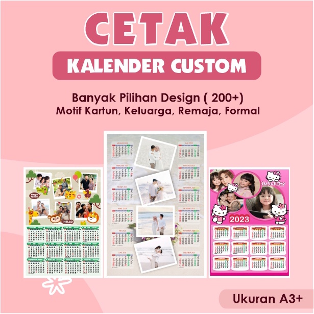 Jual Cetak Kalender Dinding 12 Bulan Ukuran A3+ | Shopee Indonesia