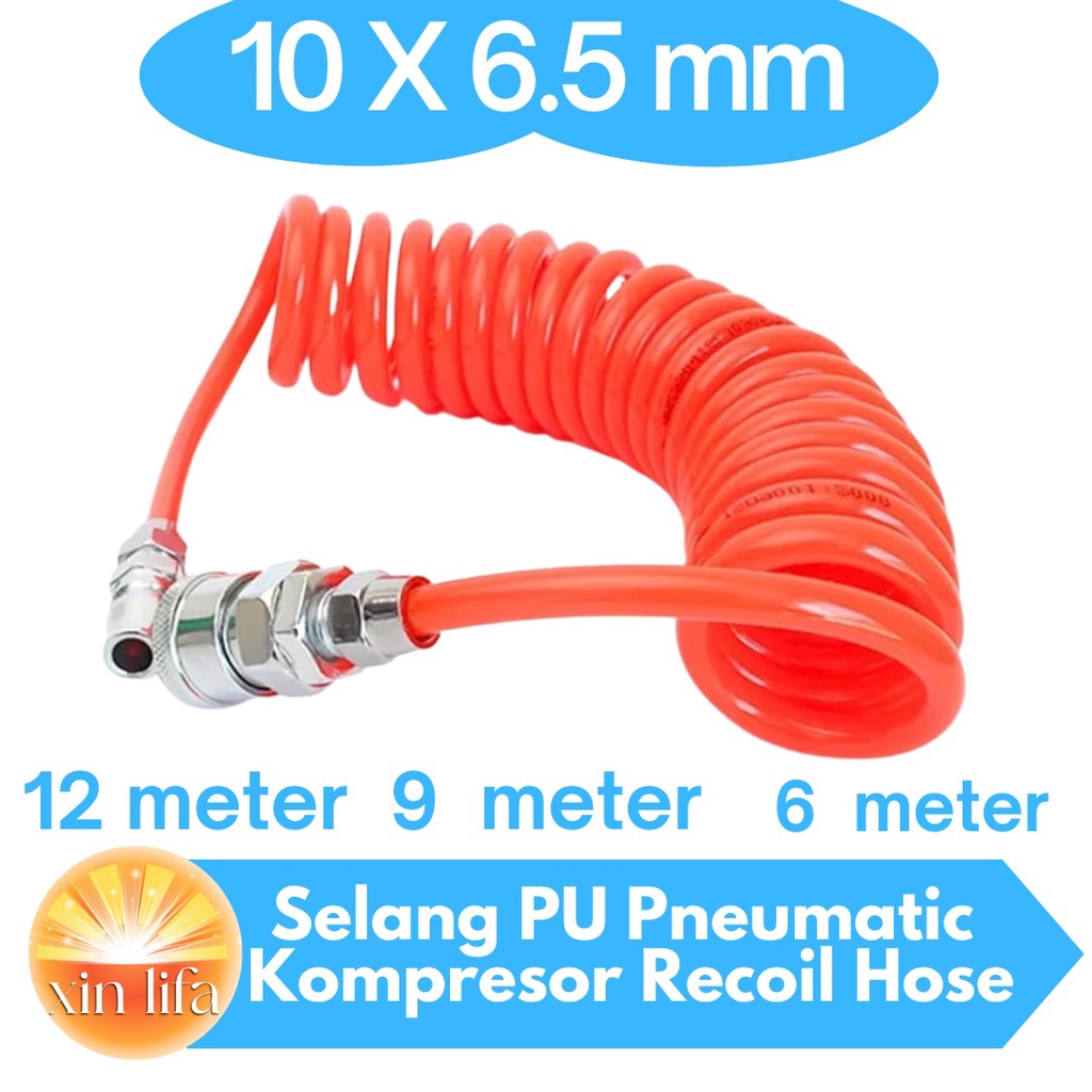 Jual Recoil Hose Selang Angin Kompresor Spiral 12meter 9meter 6meter ...