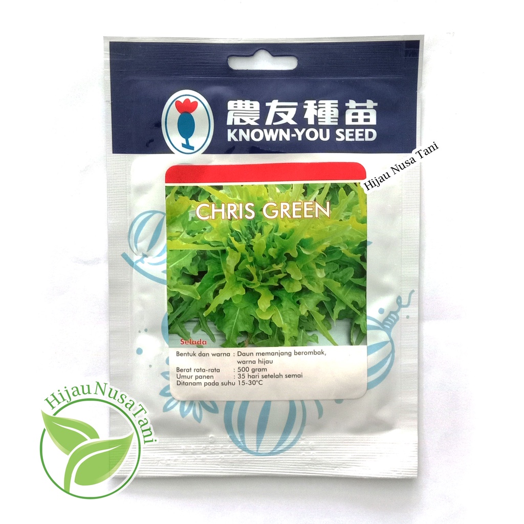 Jual Benih Selada CHRIS GREEN 10 gram Oakleaf Lettuce Known You Seed ...