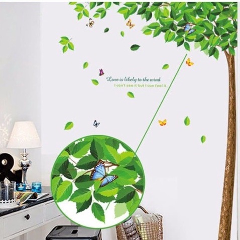 Jual Stiker Dinding Mural Pohon Hijau Wall Sticker Green Tree Aesthetic ...