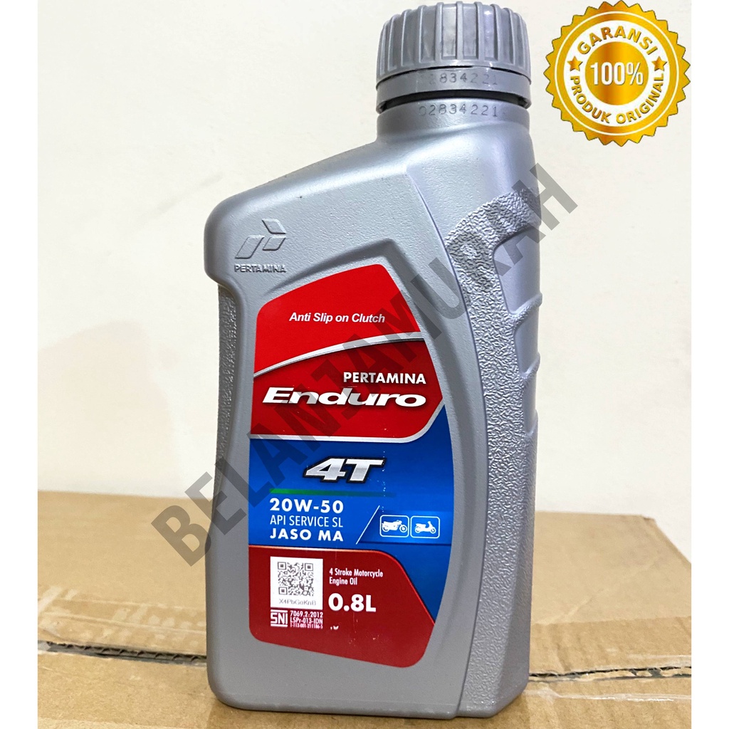 Jual Oli Motor Bebek Pertamina Enduro 4T 20w-50 API SL JASO MA 0.8L ...