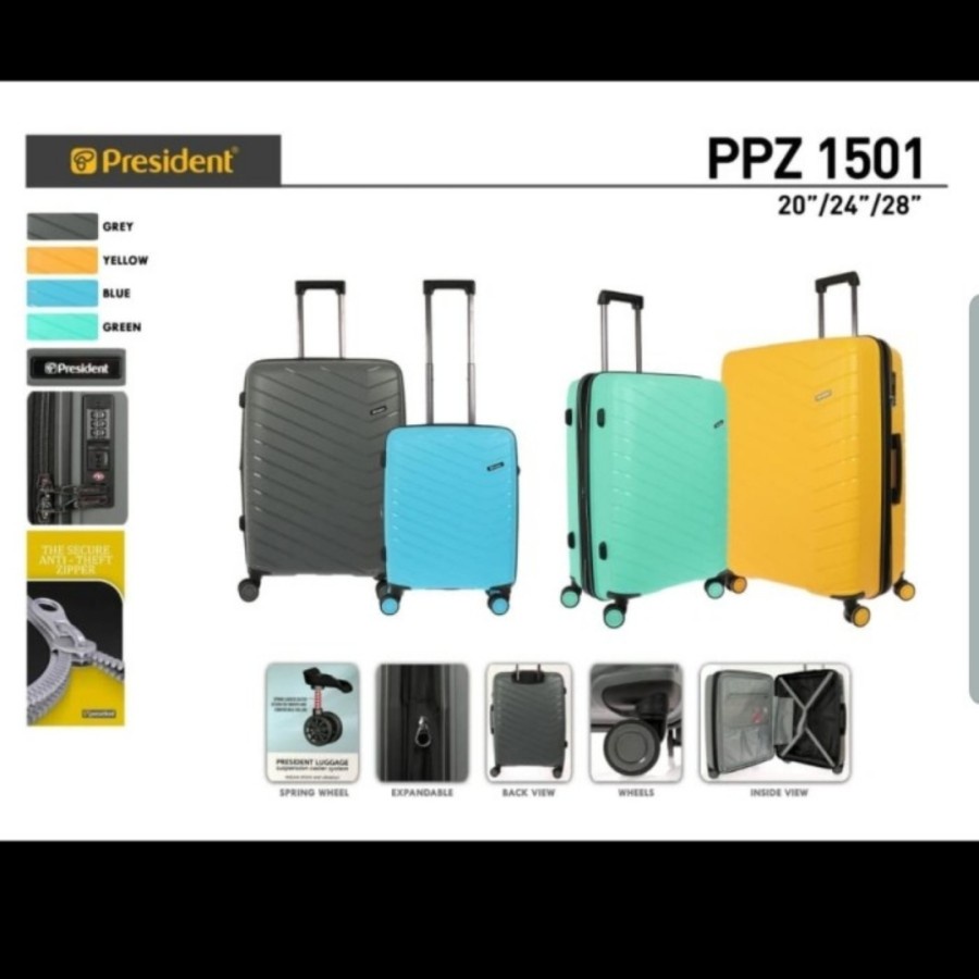 Jual Koper President PPZ 1501 20 Inch Size Cabin Original | Shopee ...