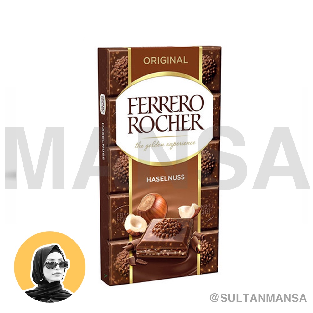 Jual Coklat Ferrero Rocher Chocolate Bar 90 gr Hazelnut (Haselnuss ...