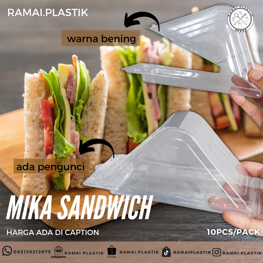 Jual Mika segitiga Mika sandwich Mika bening isi 10pcs/ pack | Shopee ...