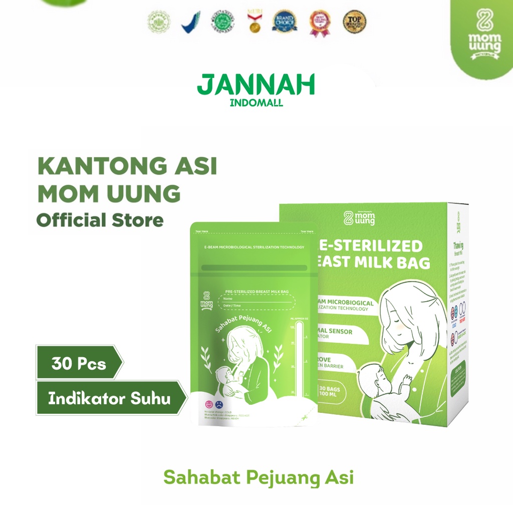 Jual MOM UUNG KANTONG ASI/30 Lembar Pre-sterilized Breast Milk Bag 100ml ORIGINAL | Shopee Indonesia