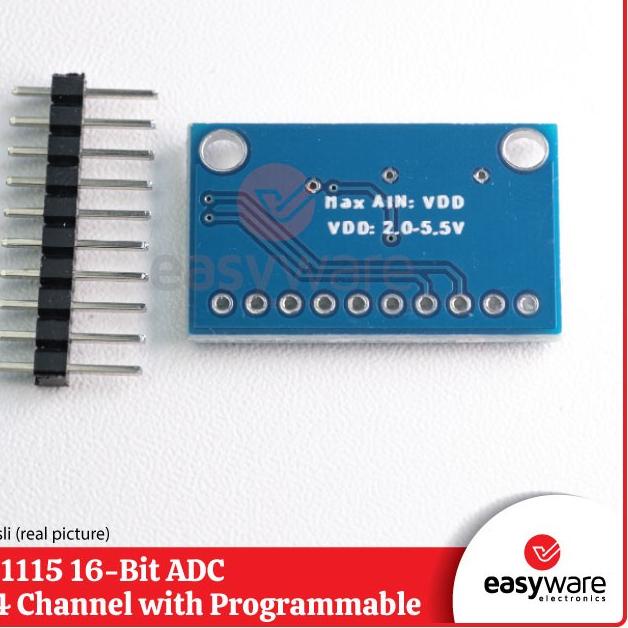 Jual ADS1115 16 BIT I2C ADC 4 CHANNEL ANALOG TO DIGITAL MODULE | Shopee ...