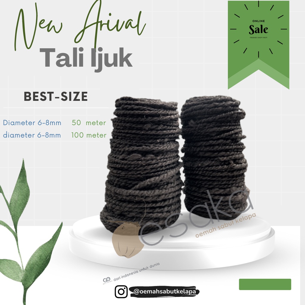 Jual Tali ijuk 6-8mm panjang 100m - Tali pengikat saung bambu gazebo ...