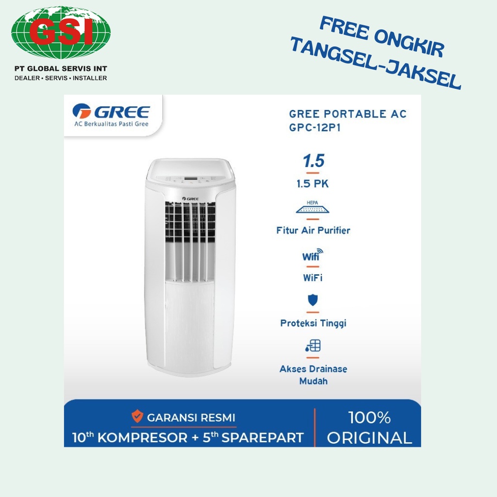 Jual AC Portable GREE 1 5 PK WIFI Control GPC 12P1 Shopee Indonesia