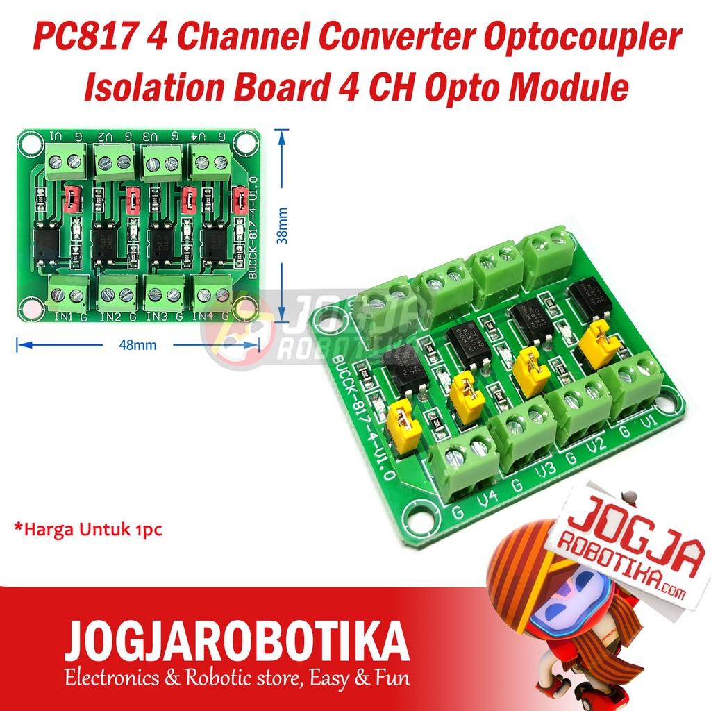 Jual PC817 4 Channel Converter Optocoupler Isolation Board 4 CH Opto Module | Shopee Indonesia