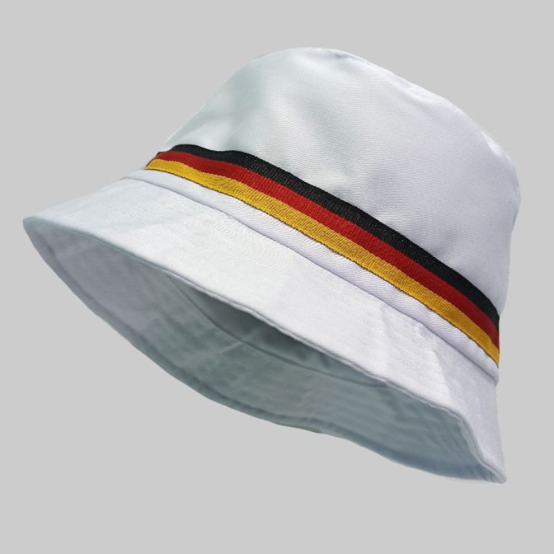 Jual Topi Bucket Hat BucketHat Mancing KPOP Putih List Bendera ...