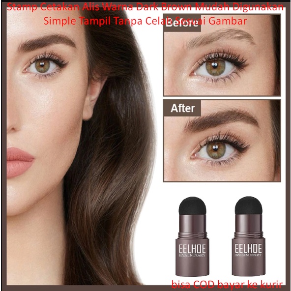 Jual Stamp Cetakan Alis Warna Dark Brown Mudah Digunakan Simple Tampil ...