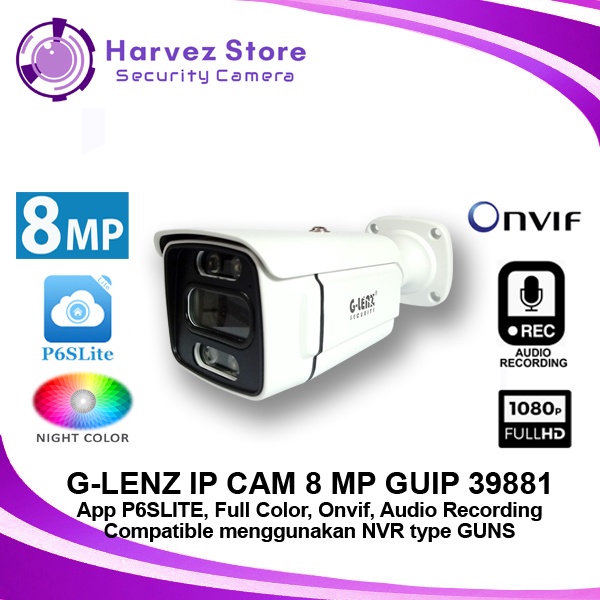 Jual GLENZ IP CAMERA 8MP OUTDOOR - GUIP 39881 NIGHT COLOR TECH | Shopee ...