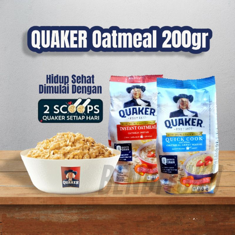 Jual Quaker Oatmeal 200gr (Kemasan Hemat) | Instant (Quaker Merah ...