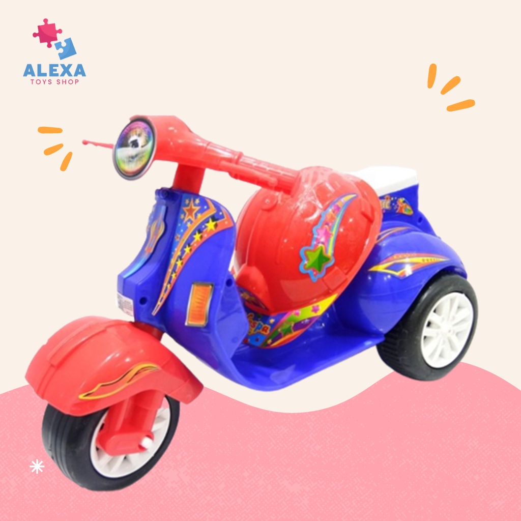 Jual Mainan Motor Vespa Anak Mini / Vespa Cilik Dorong Klasik Roda 3 ...
