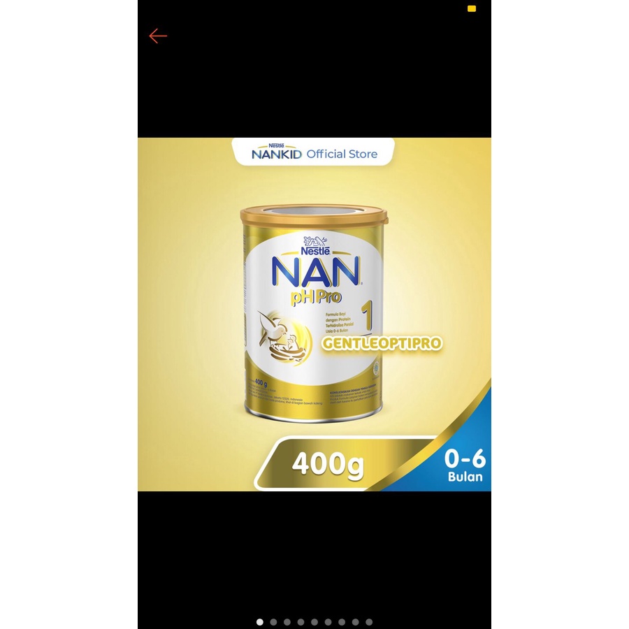 Jual NESTLE NAN pH Pro Susu Formula 0-6 bulan Kaleng 400g | Shopee ...