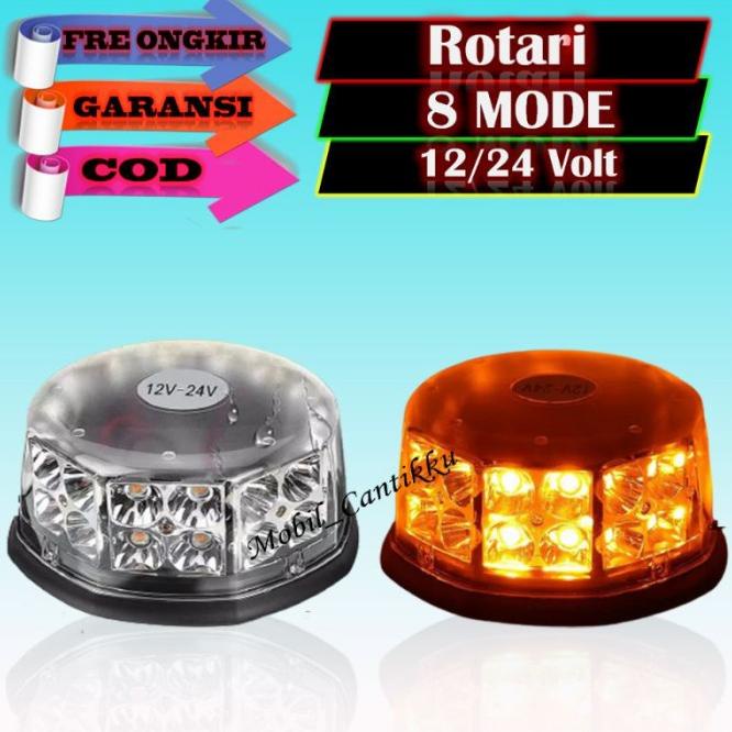 Jual Lampu Variasi Led Rotary Rotari Blitz 8 Mode Truk Truck 12/24 Volt ...