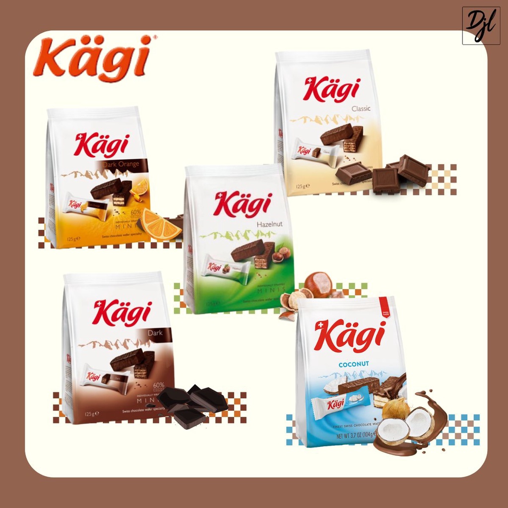 Jual KAGI Hazelnut Mini Swiss Chocolate Wafer Speciality 1 Pouch ...