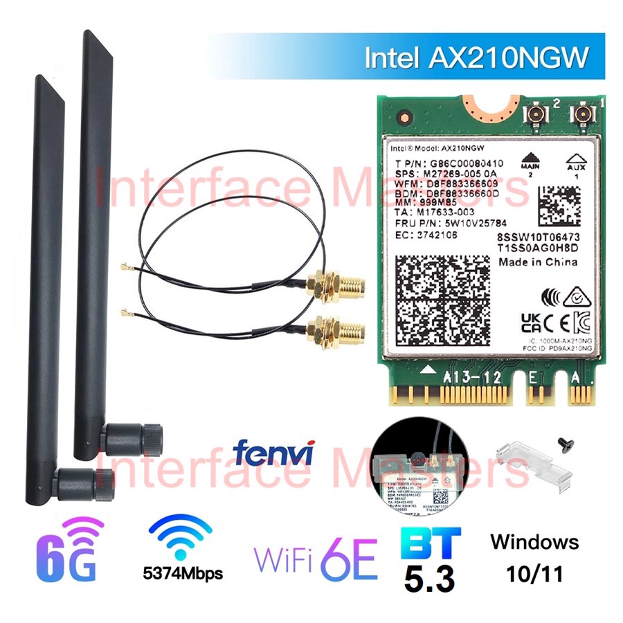 Jual Wifi 6 6E Card Wireless Intel AX210 802.11AX BE AC BT 5.3 NGFF M.2 M2 AX200 AX210NGW ...