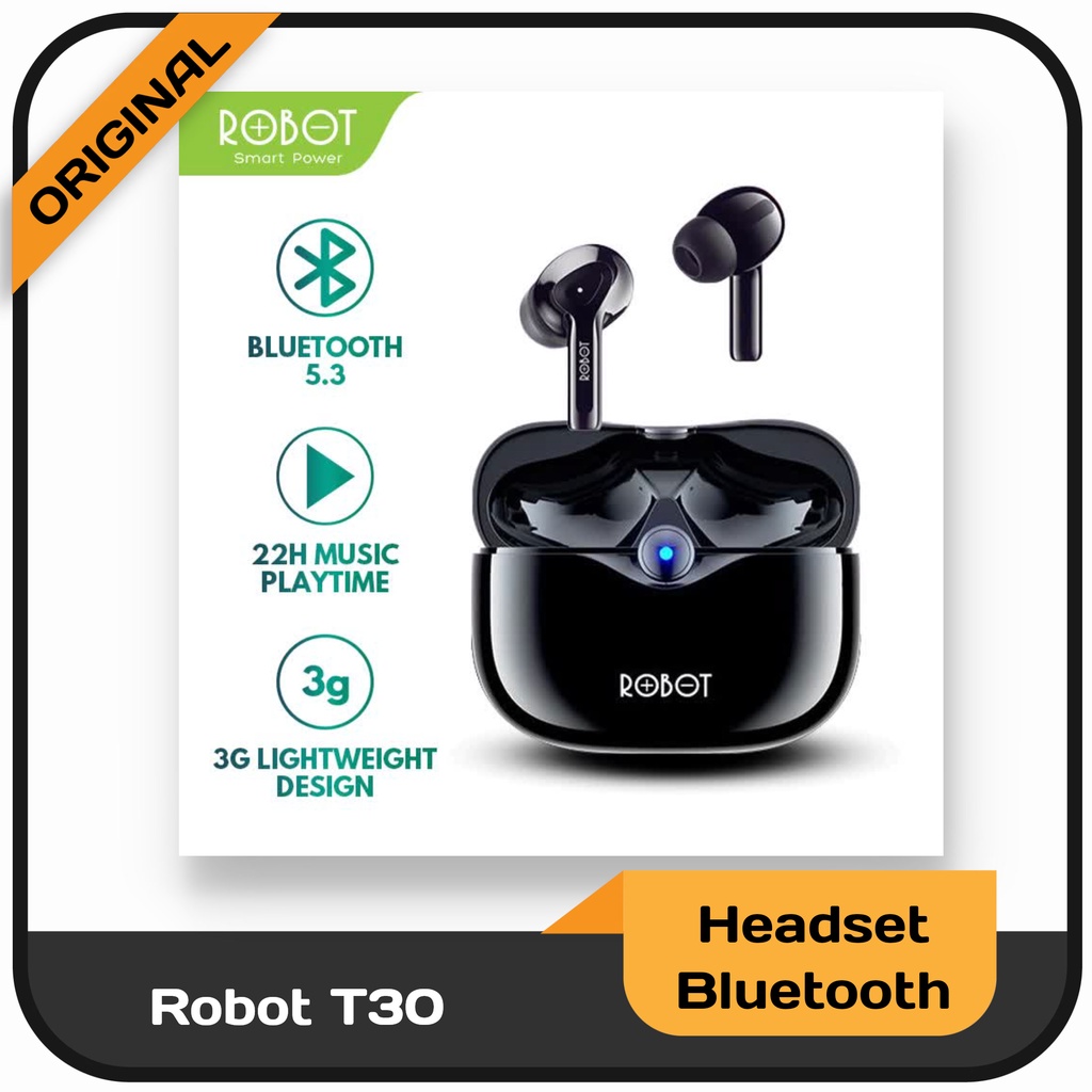 Jual Headset Bluetooth Robot T10/T30 True Wireless Earbuds | Shopee ...