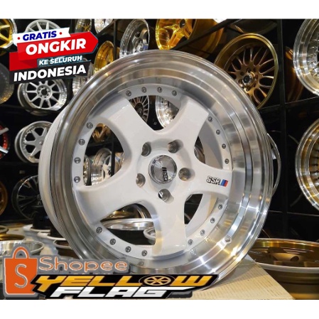 Jual velg ring 17 celong SSR 17x8 9 Pcd 5x114 velg mobil murah R17 Putih Lips Chrome | Shopee ...