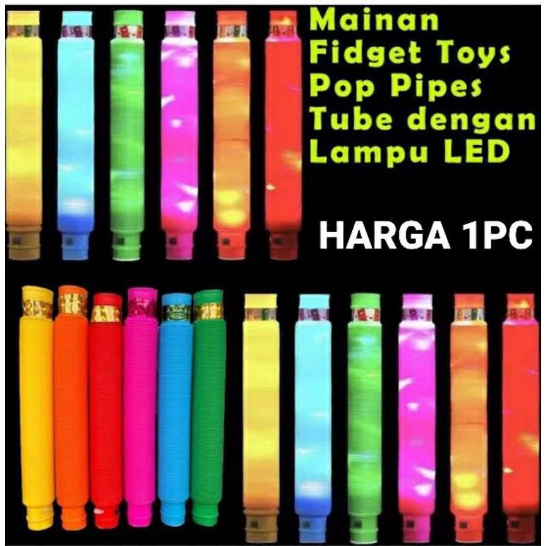 Jual Pop Pipes Mainan Viral CEV Light Up Pop Tubes Pop Pipes Mainan ...