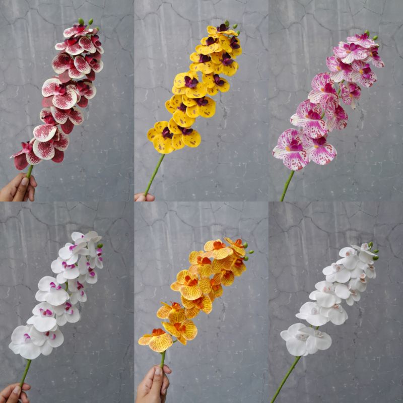 Jual BUNGA PALSU ANGGREK LATEX 11 KUNTUM BUNGA ARTIFICIAL | Shopee ...