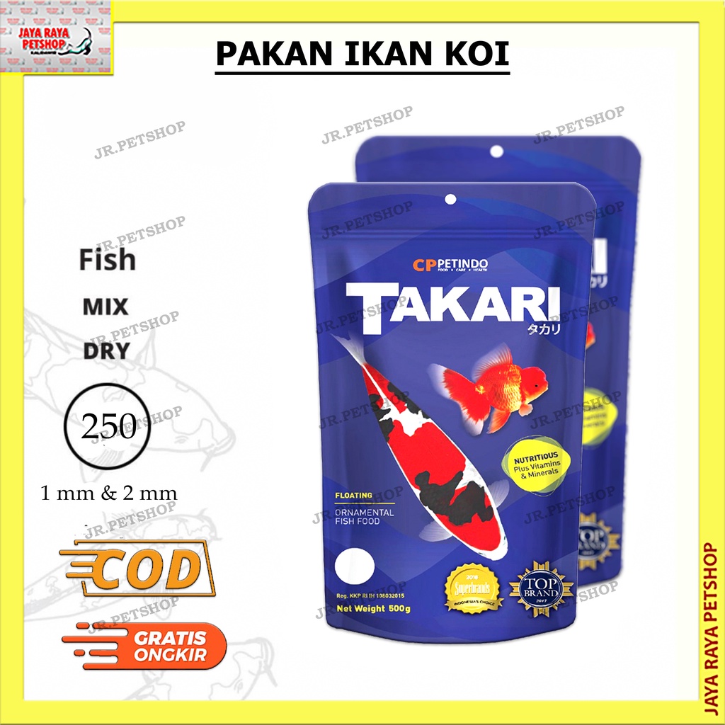 Jual Takari Pakan Ikan Koi Mix 1 mm & 2 mm 100 gr - 250 gr | Shopee ...