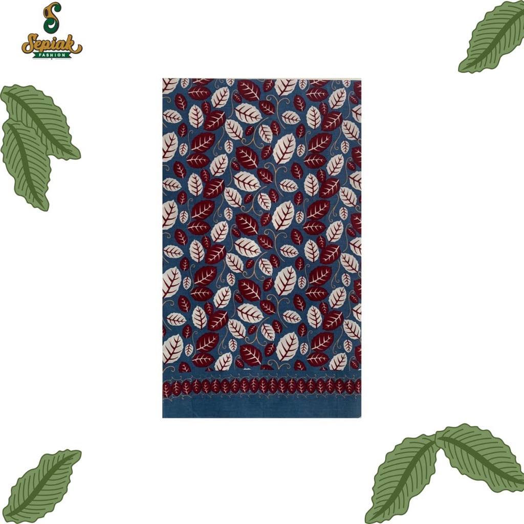 Jual Sepiak Belitong Batik Cetak Series Daun Simpor Abu Merah Putih ...
