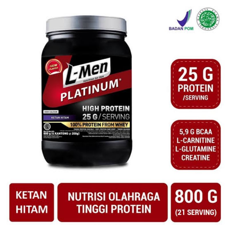 Jual L-men Lmen Platinum Whey Protein Isolate Ketan Hitam 800gr ...