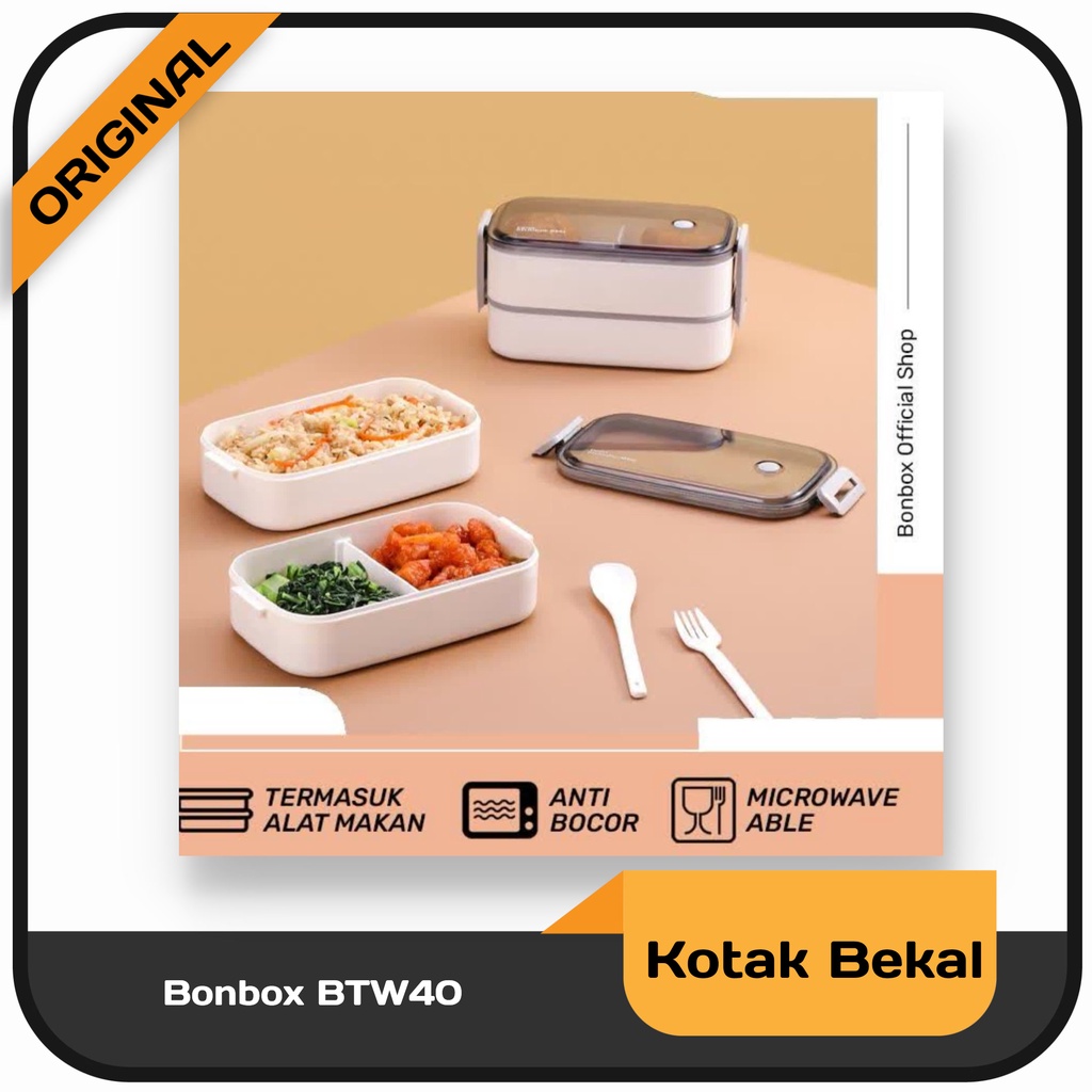 Jual Kotak Makan Bekal set Lunch Box set Food Grade Microwave Bonbox | Shopee Indonesia
