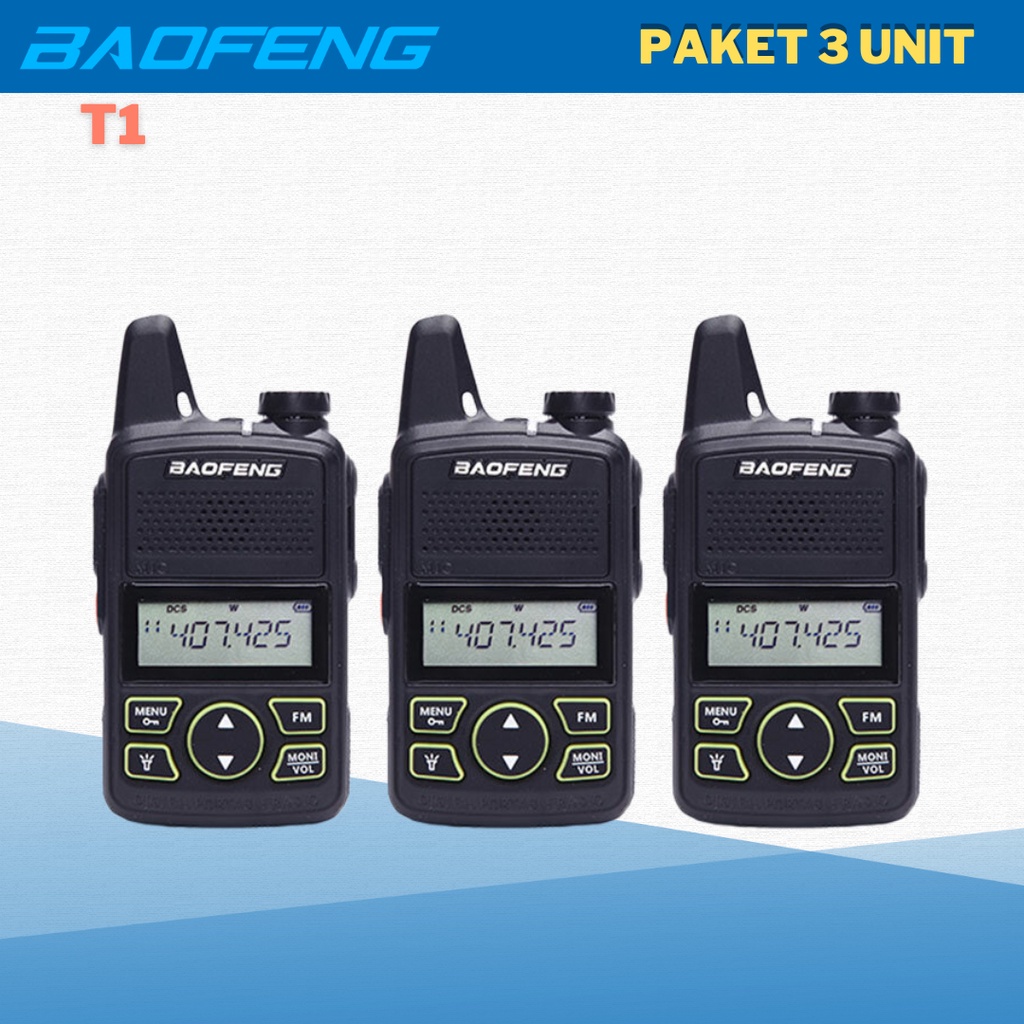 Jual Paket 3 Unit HT Handy Talky Bofeng BF T1 Mini Singleband / Radio Walkie Talkie BF-T1 UHF ...