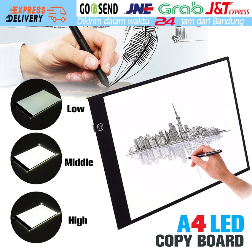 Jual Drawing Tracing A3 / A4 / A5 Copy Board Papan LED Light Pad Ultra ...