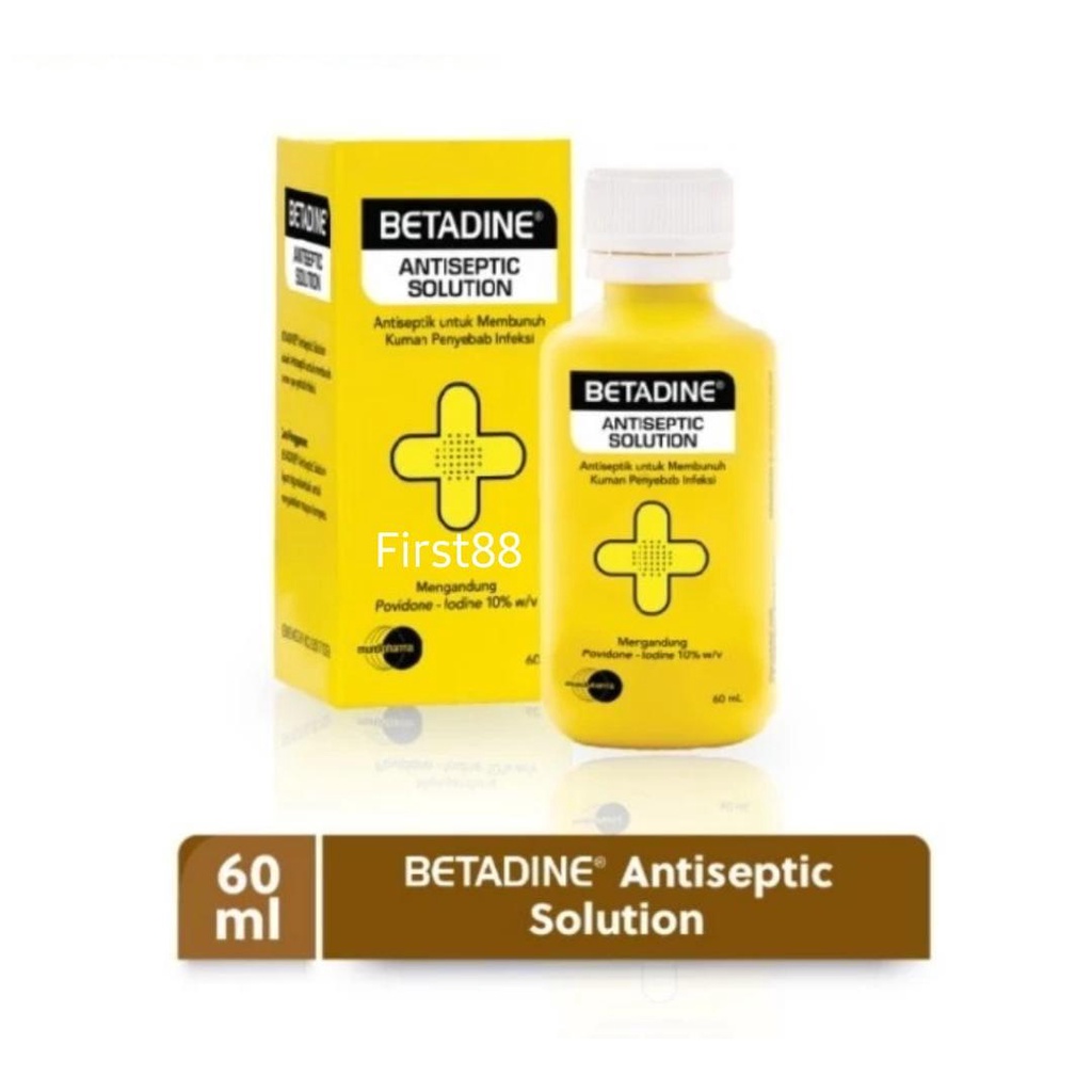 Jual Betadine antiseptic solution 60 ml obat luka betadin cair antiseptik | Shopee Indonesia