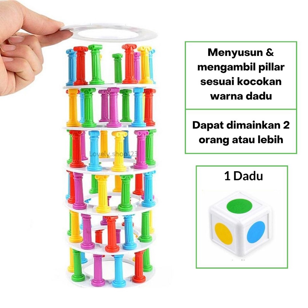 Jual mainan susun tower collapse unoo stacko puzzle menara balok jenga ...