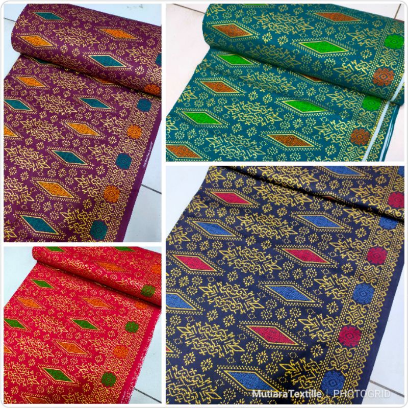 Jual Bahan Batik Katun Motif Songket Murah / Kain Batik Prada Motif ...